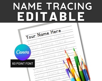 Custom Name Tracing Packet Handwriting Practice Name - Etsy
