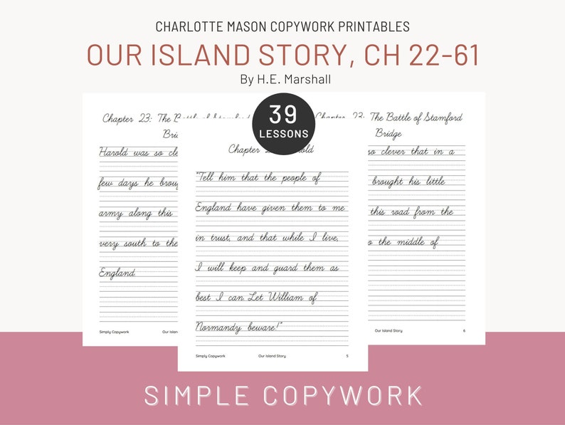 Our Island Story Ch. 22-61 CURSIVE Handwriting and Copywork for ...