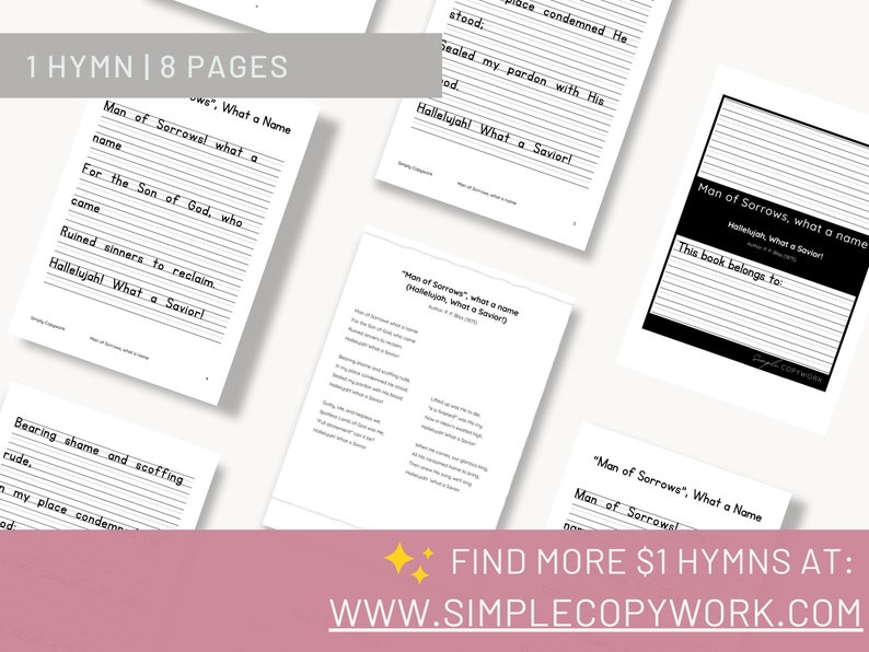 Man of Sorrows Hymn Copywork Printable for Charlotte Mason ...