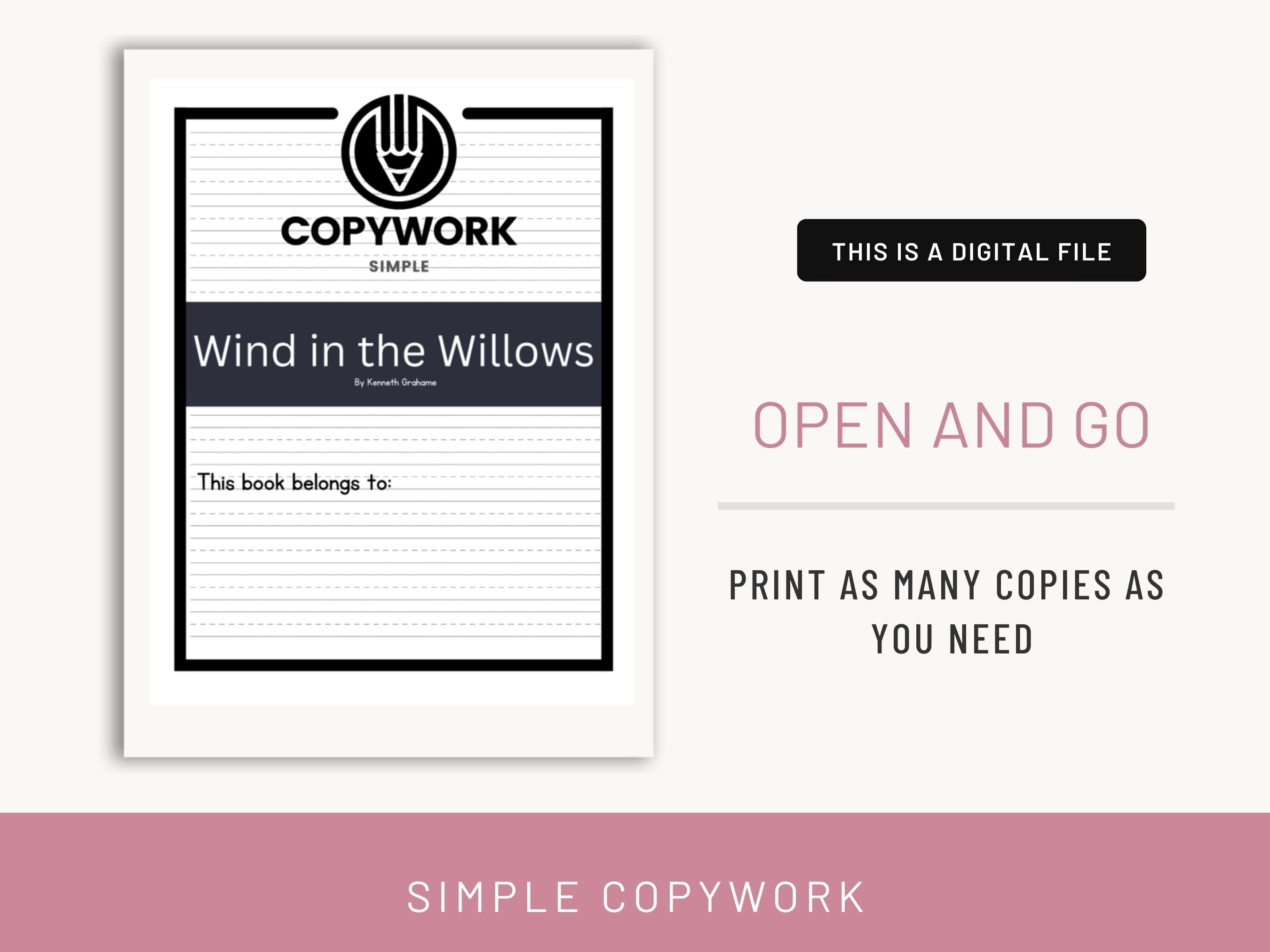 Wind in Willow Copywork and Handwriting Worksheet for Charlotte Mason ...