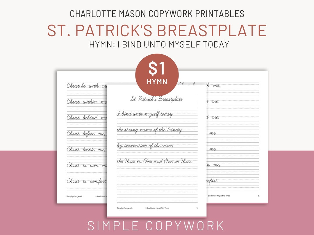 St. Patricks Day Activity and Copywork in Cursive for Charlotte Mason ...