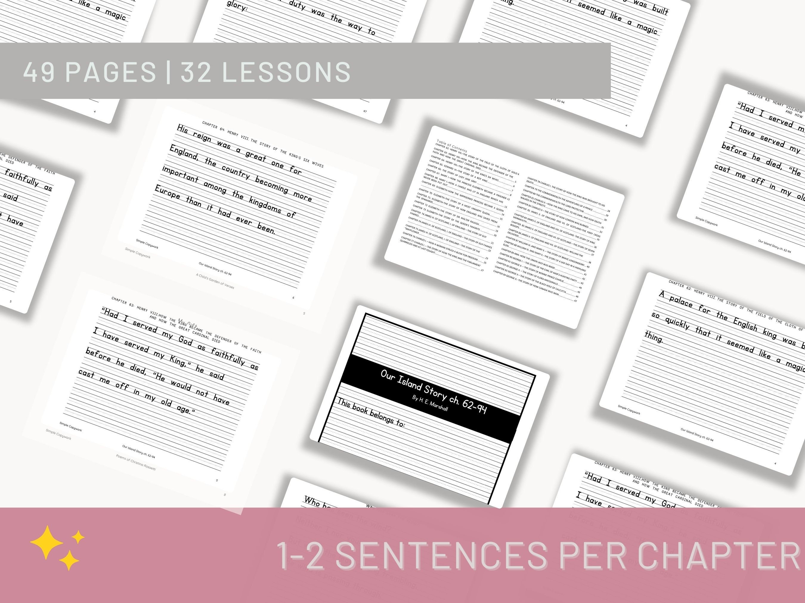 Our Island Story Ch. 62-94 Copywork & Handwriting for Charlotte Mason ...