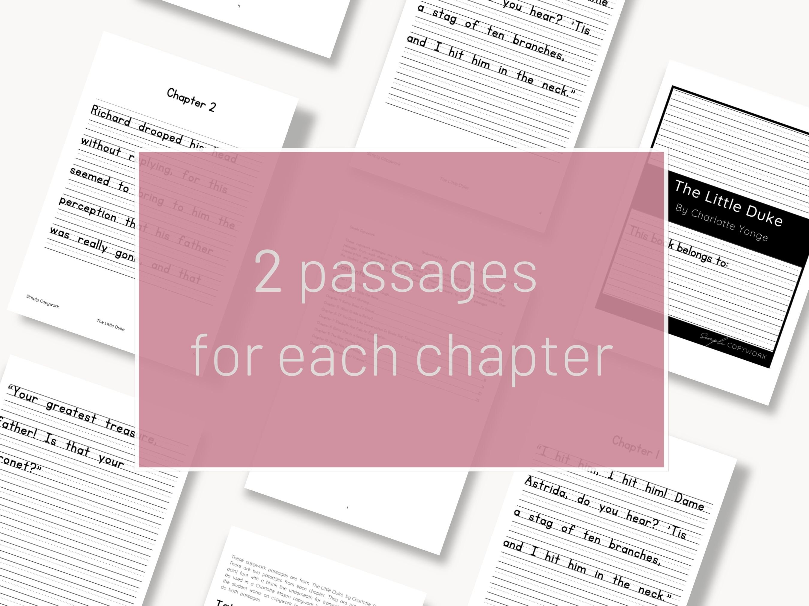 Little Duke Copywork and Handwriting Worksheets for Charlotte Mason and ...