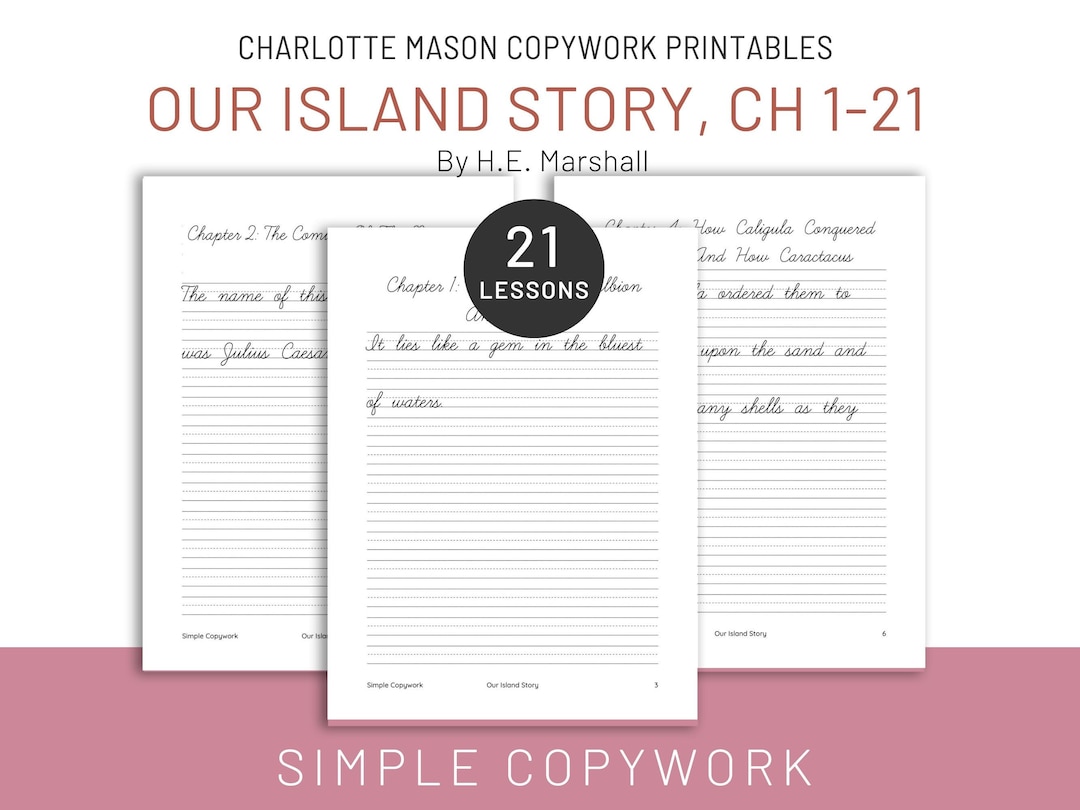 Our Island Story Ch. 1-21 CURSIVE Copywork & Handwriting Printable for ...