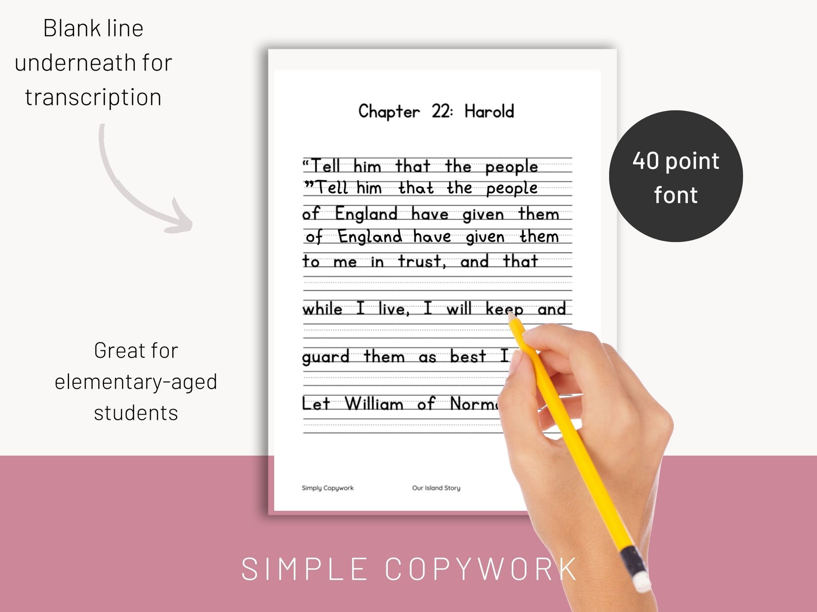 Our Island Story Ch. 22-61 Copywork Handwriting Worksheet for Charlotte ...