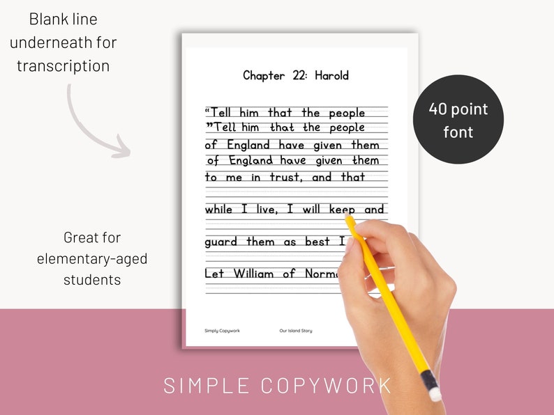 Our Island Story Ch. 22-61 Copywork Handwriting Worksheet for Charlotte ...