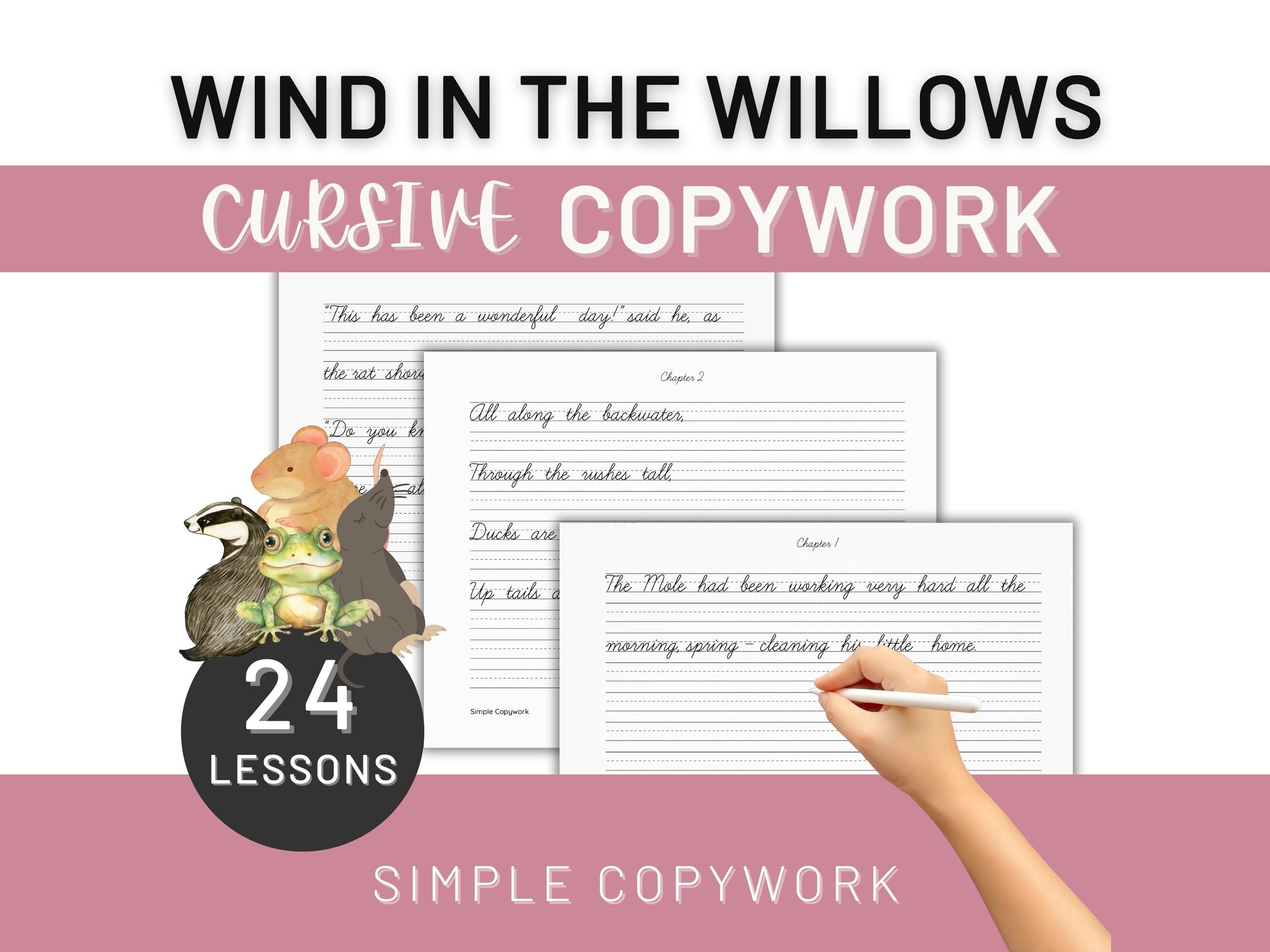 Wind in Willow Copywork and Handwriting Worksheet for Charlotte Mason ...