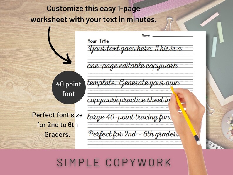 Editable Copywork & Handwriting Paper, Cursive Worksheet Generator ...