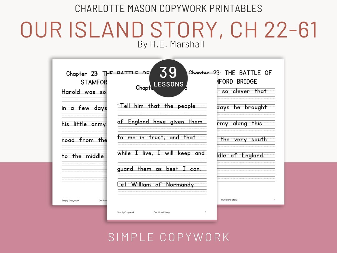 Our Island Story Ch. 22-61 Copywork Handwriting Worksheet for - Etsy
