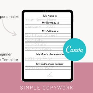 Editable Learn My Name, My Address, My Birthday Tracing Worksheet in ...