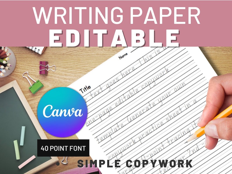 Editable Copywork & Handwriting Template, Italics D'nealian Tracing ...