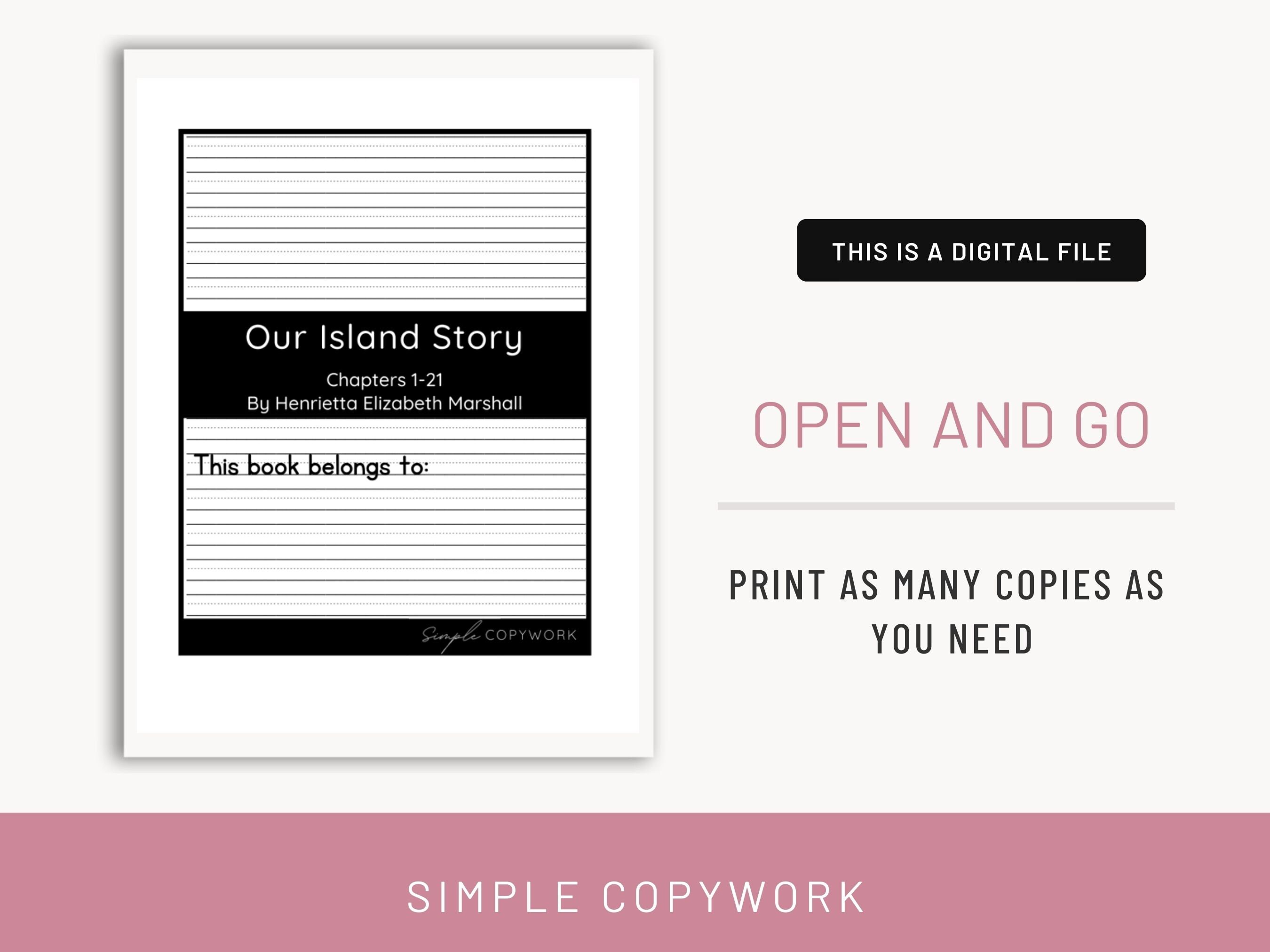 Our Island Story Ch.1-21 Copywork & Handwriting Worksheet in 60-point ...