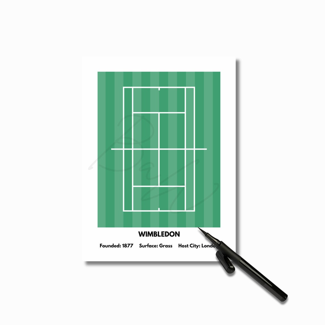 Tennis Court Digital Print, Grand Slam Tennis Tournaments, DIGITAL ...