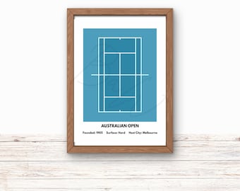 Tennis Court Digital Print, Grand Slam Tennis Tournaments, DIGITAL ...