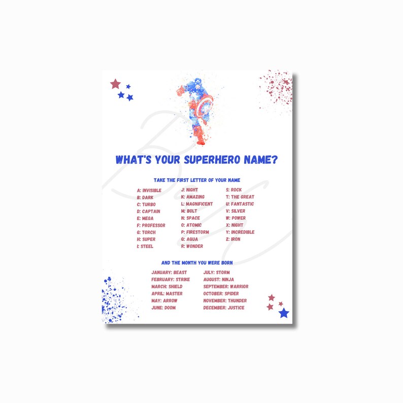 Superhero Name Party Sign, What's Your Superhero Name, Superhero ...