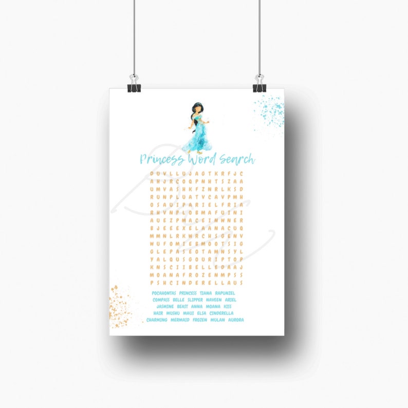 Princess Party Word Search, Princess Birthday, Princess Party, Princess ...