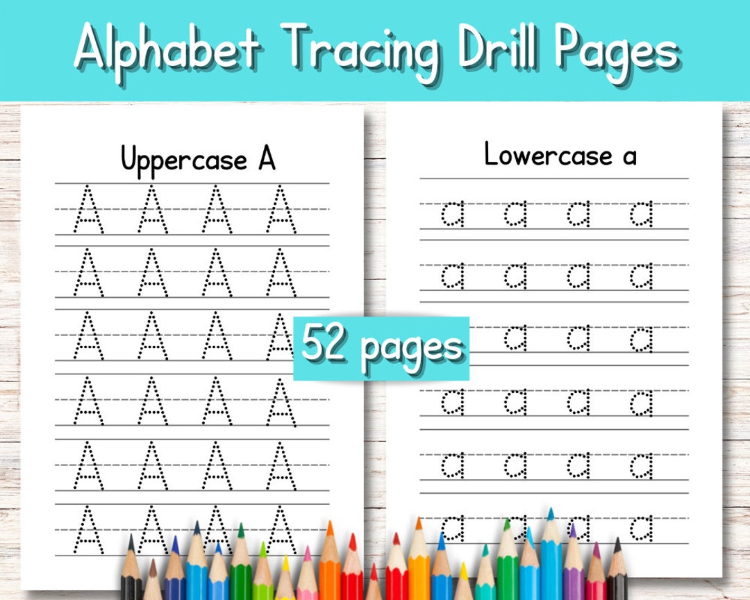 Alphabet Tracing Drills Worksheet for Preschool, Pre-k, and ...