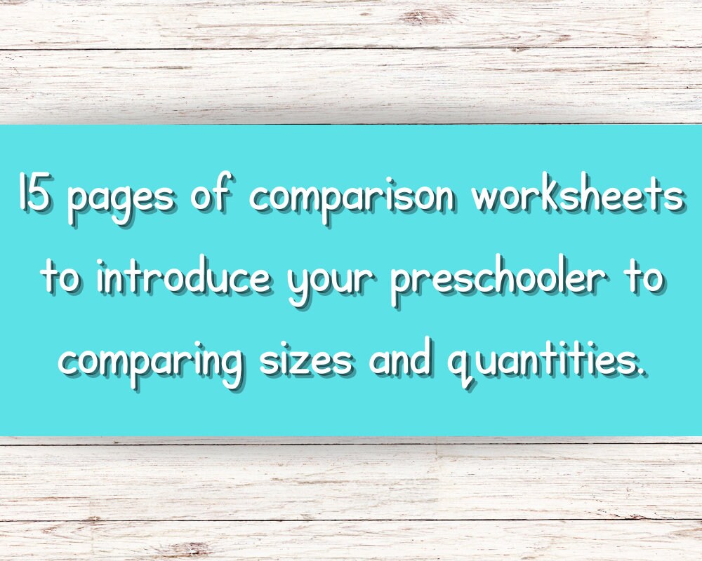 Bigger and Smaller Worksheets for Preschoolers Comparison Worksheets ...