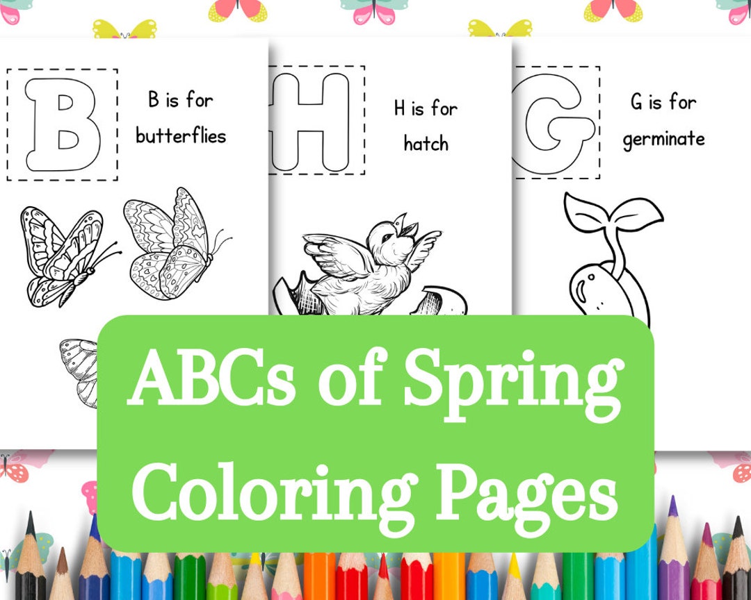 Spring Vocabulary Coloring Pages | Pre-k and Kindergarten Worksheets ...
