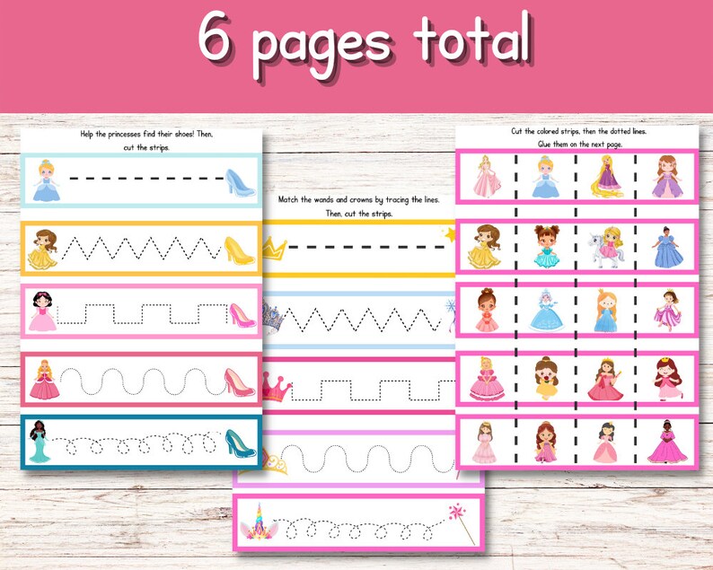 Princess Cutting Strips | Activities for Preschool Girl | 3 and 4 Year ...