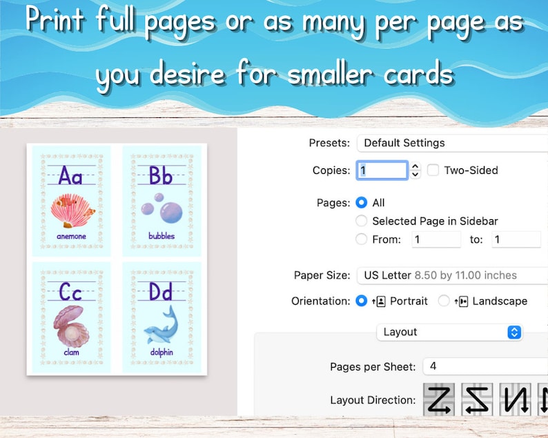 Ocean Theme Alphabet Posters and Flashcards for Classroom and ...