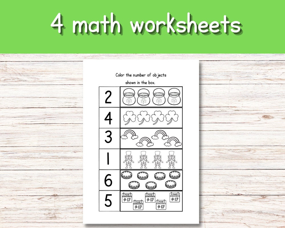 St. Patrick's Day Worksheets Word Search Coloring Pages Color by Number ...