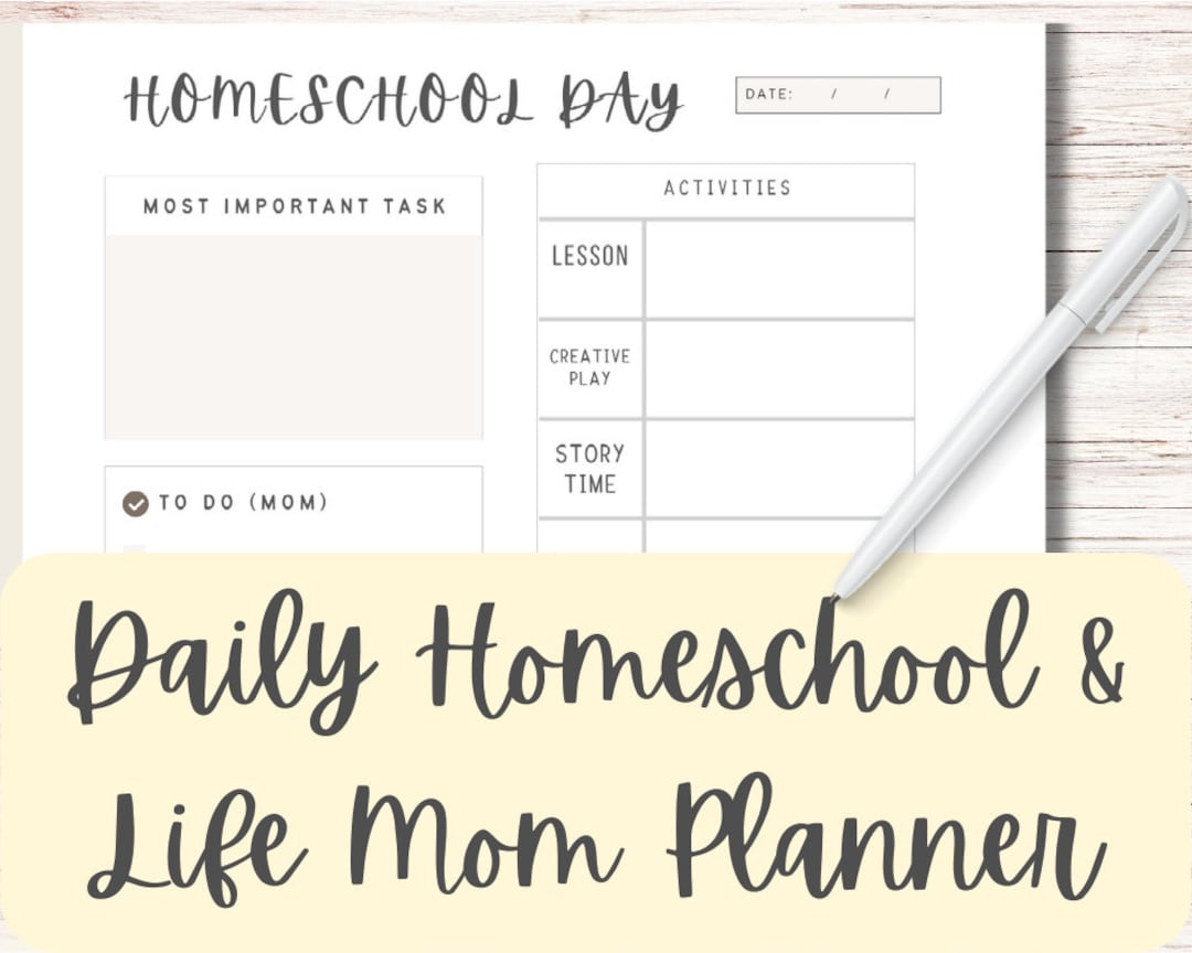 Editable Daily Homeschool and Life Planner for Homeschool Moms ...