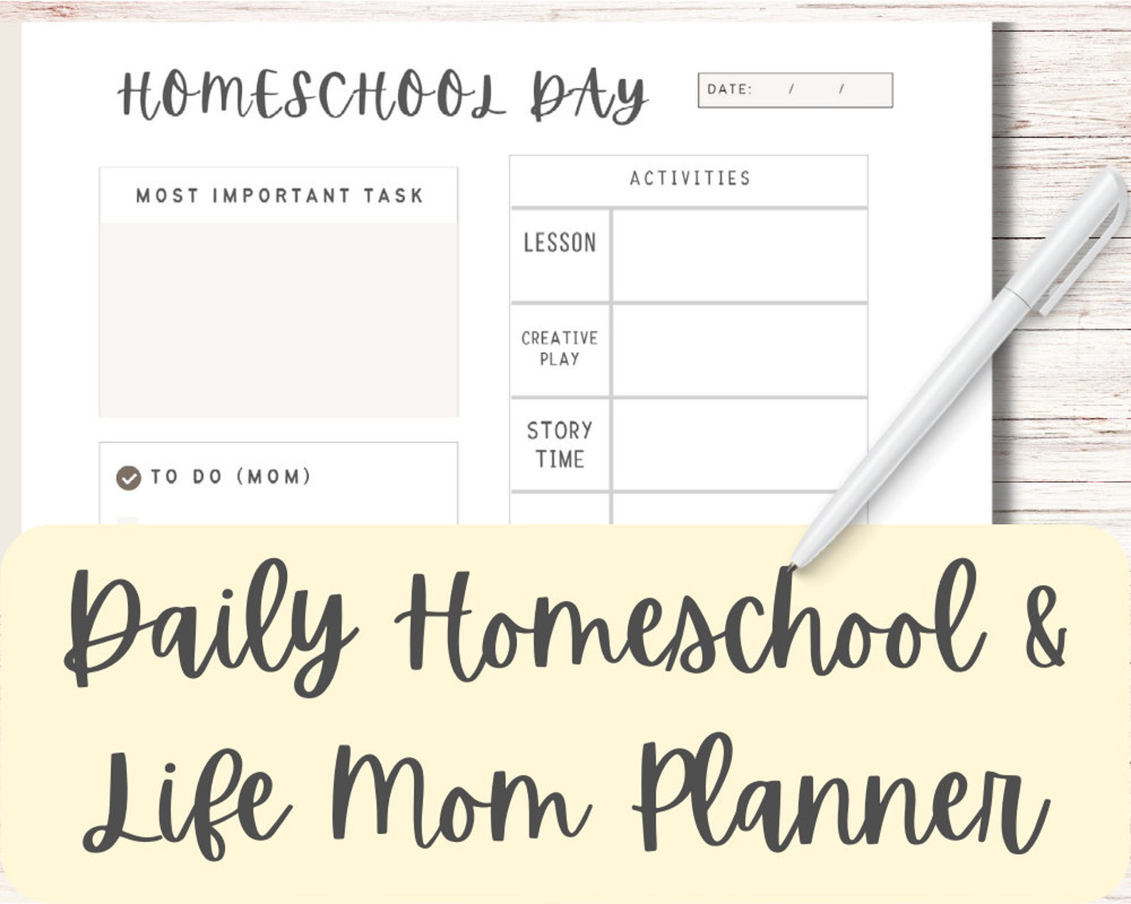 Editable Daily Homeschool and Life Planner for Homeschool Moms ...