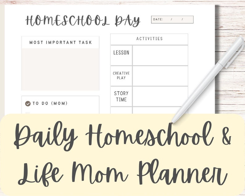 Editable Daily Homeschool and Life Planner for Homeschool Moms ...