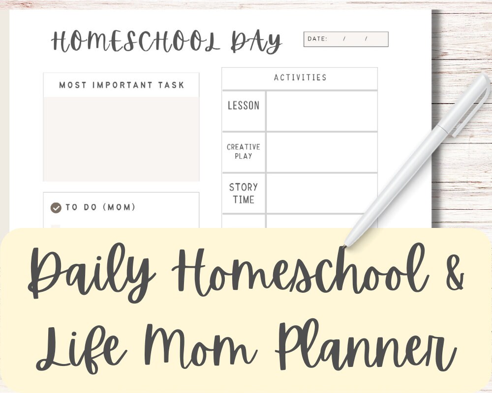 Editable Daily Homeschool and Life Planner for Homeschool Moms ...