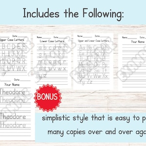 Custom Alphabet Tracing Sheet for Kindergarten and Preschool Classrooms ...