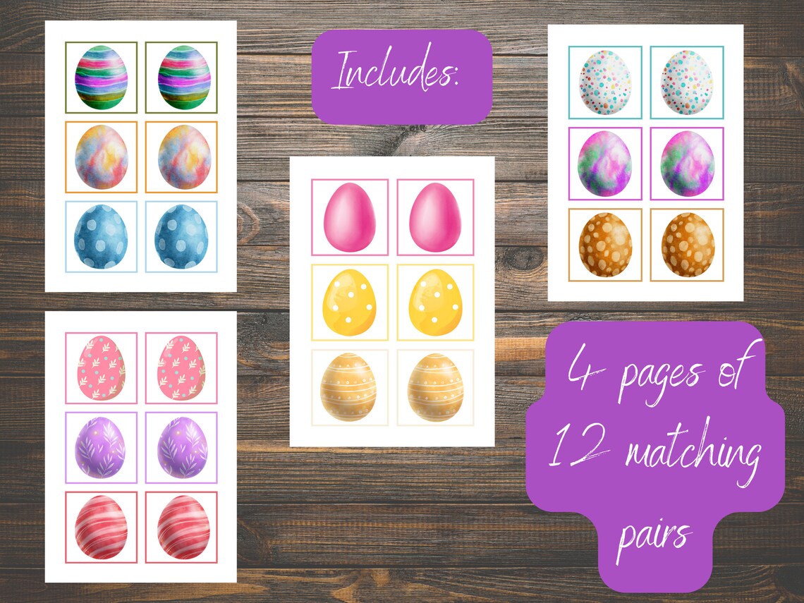 Easter Egg Memory Game Printable | DIY Memory Game Cards | Easter Gifts ...