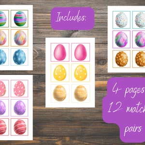 Easter Egg Memory Game Printable | DIY Memory Game Cards | Easter Gifts ...