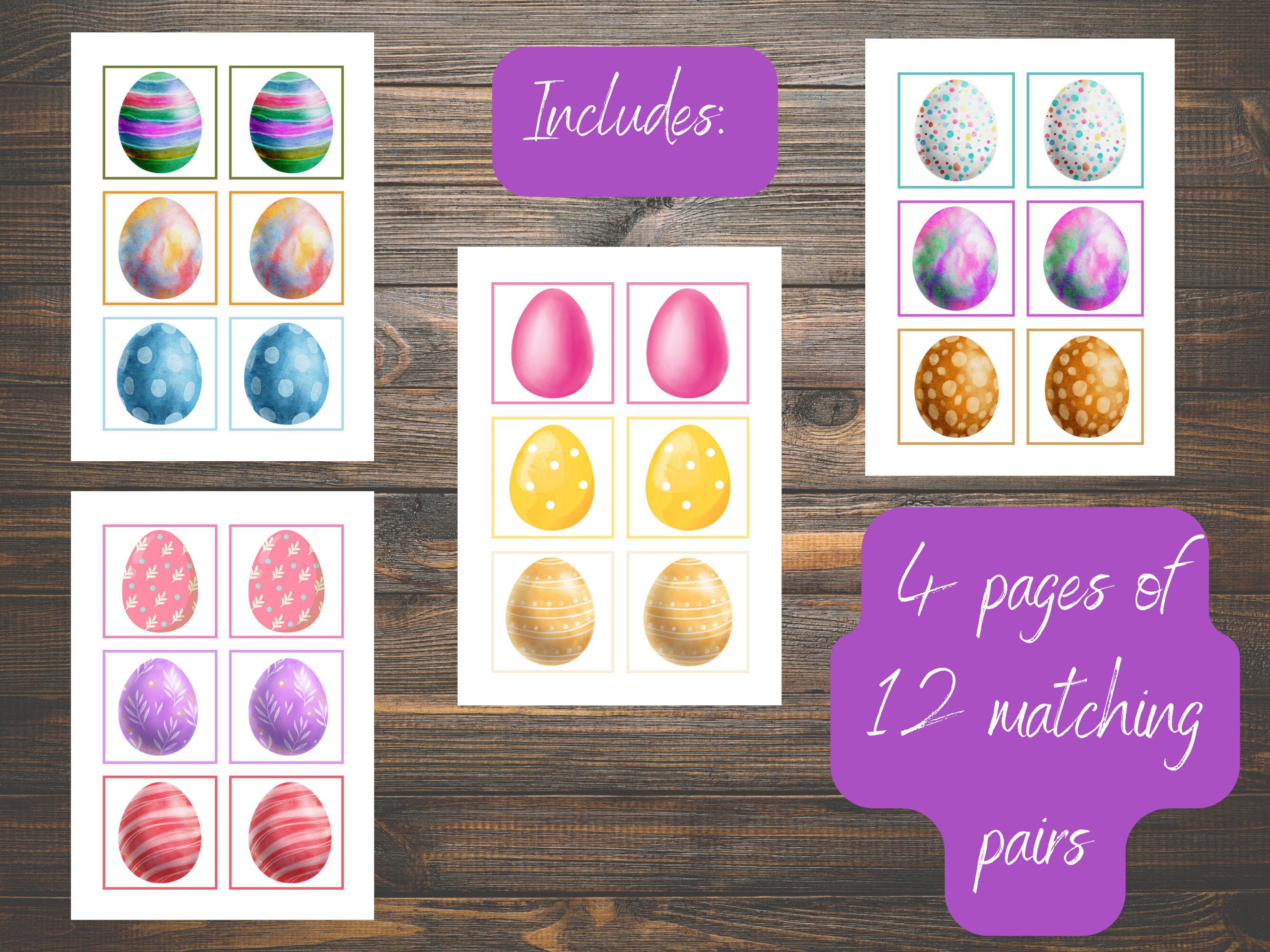 Easter Egg Memory Game Printable | DIY Memory Game Cards | Easter Gifts ...
