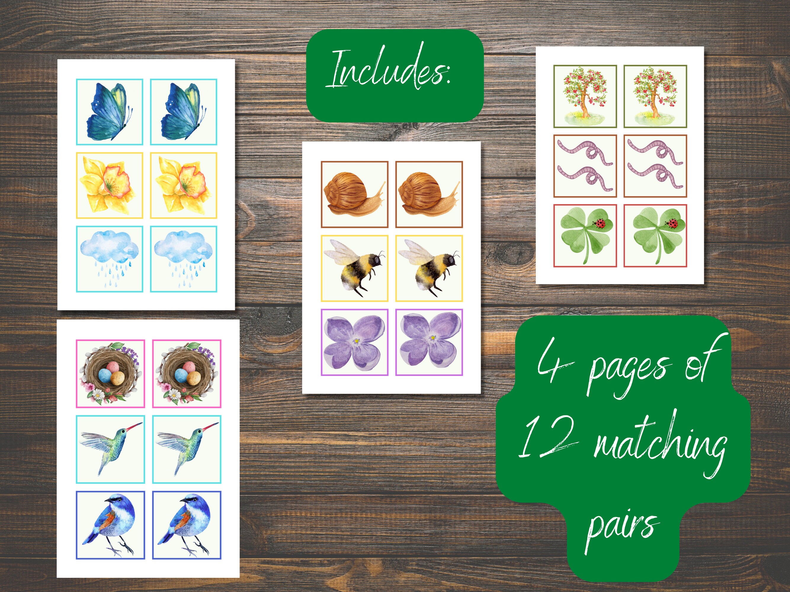 Printable Preschool Spring Memory Game | Spring-themed Activities for ...