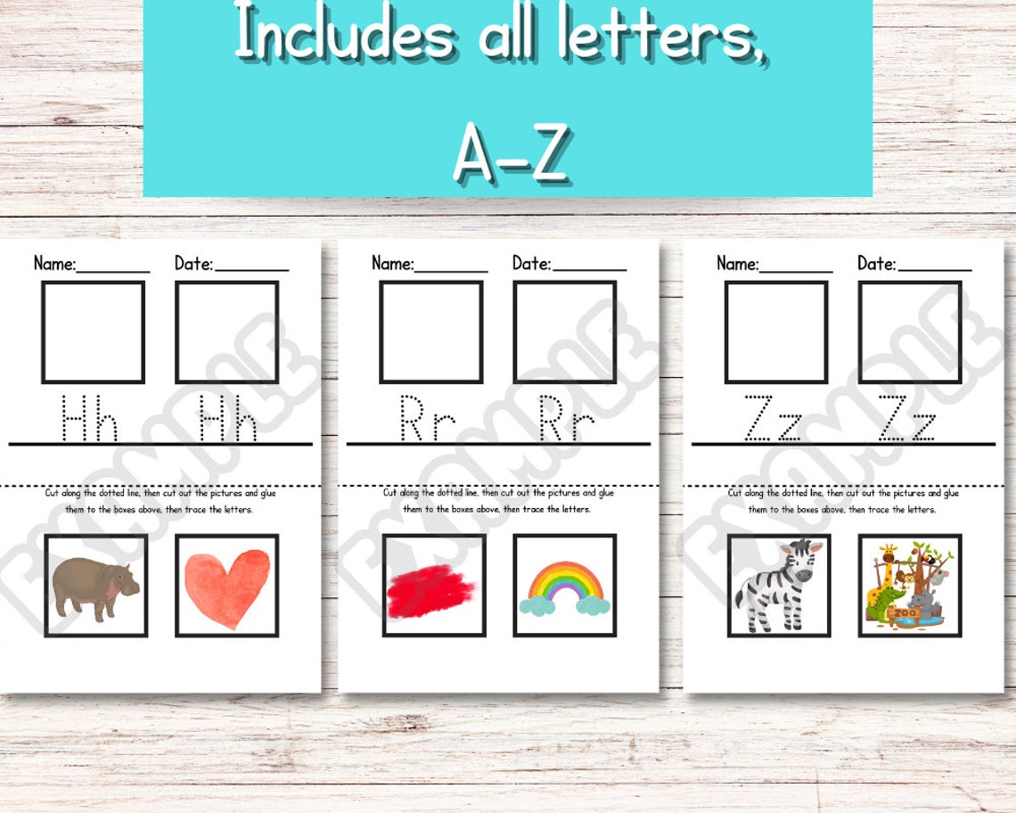 Alphabet Trace, Cut, and Paste Worksheet for Preschoolers Learn to ...