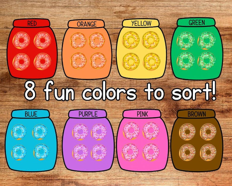 Doughnut Color Sorting Printable Activity - Etsy