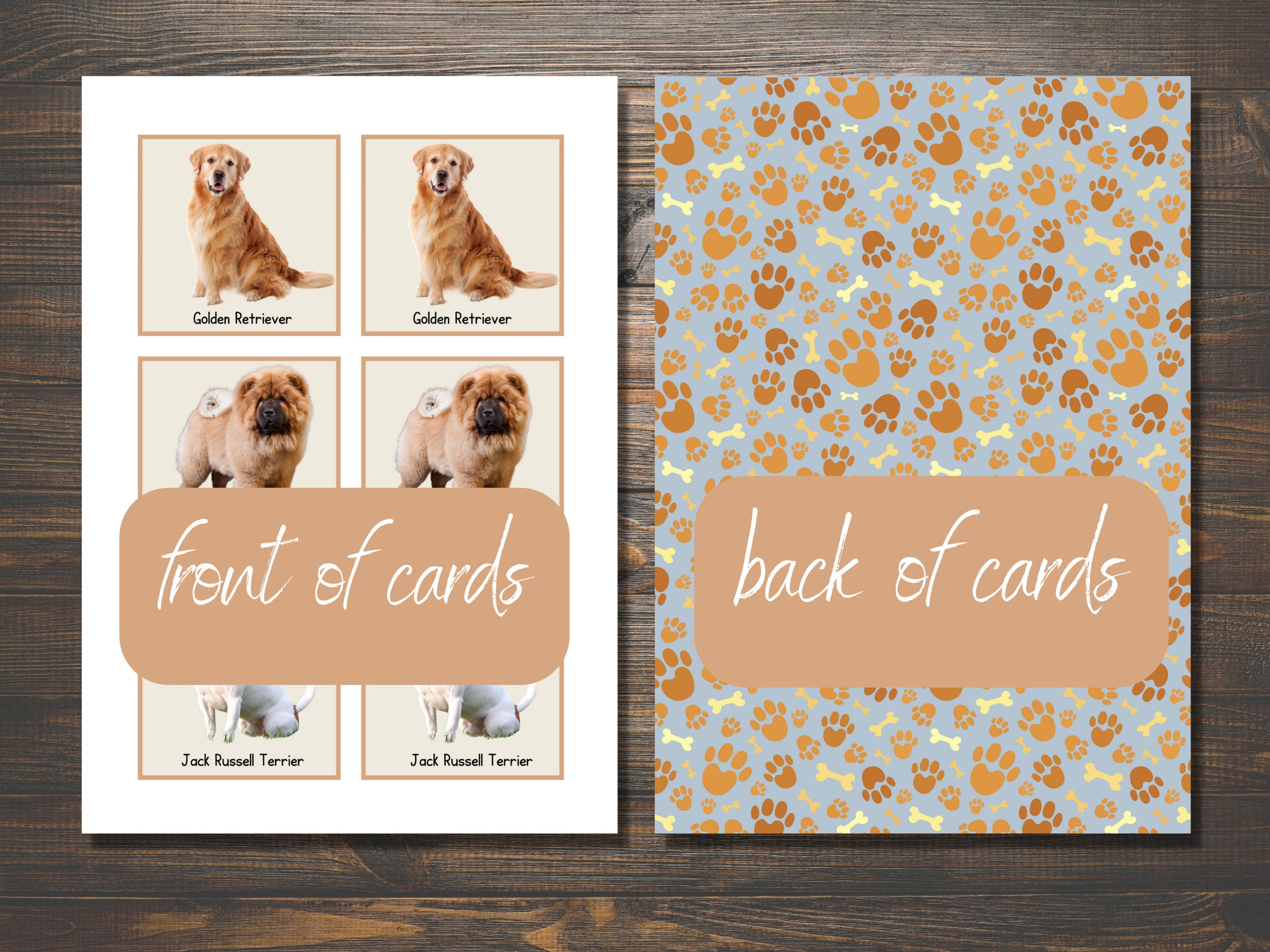 Dog Breed Memory Game | Gifts for Kids | Preschool Games | Printable ...