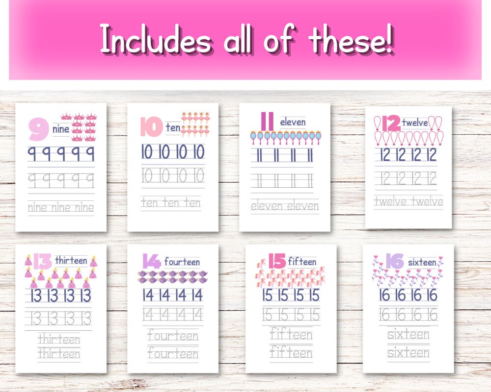 Princess Number Tracing Worksheet | Learn Your Numbers Princess ...