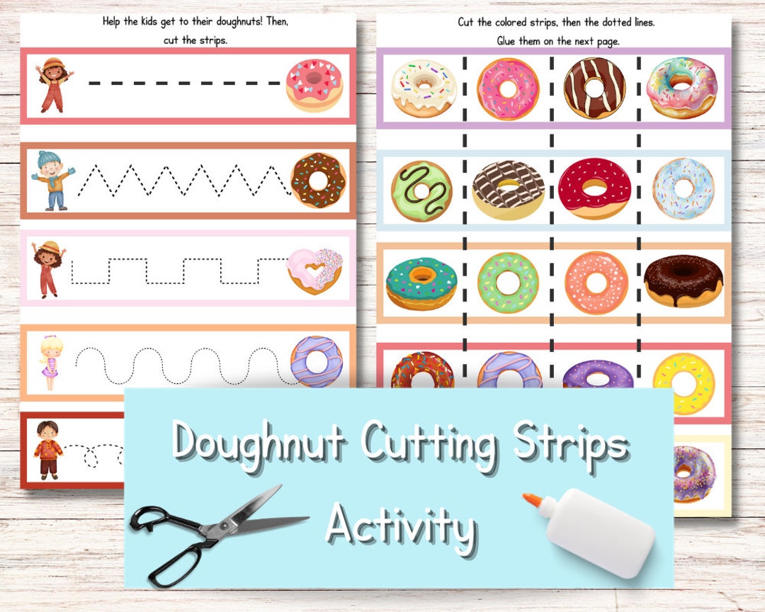 Doughnut Cutting Strips | Donut Kids Activity | Scissor Skills ...