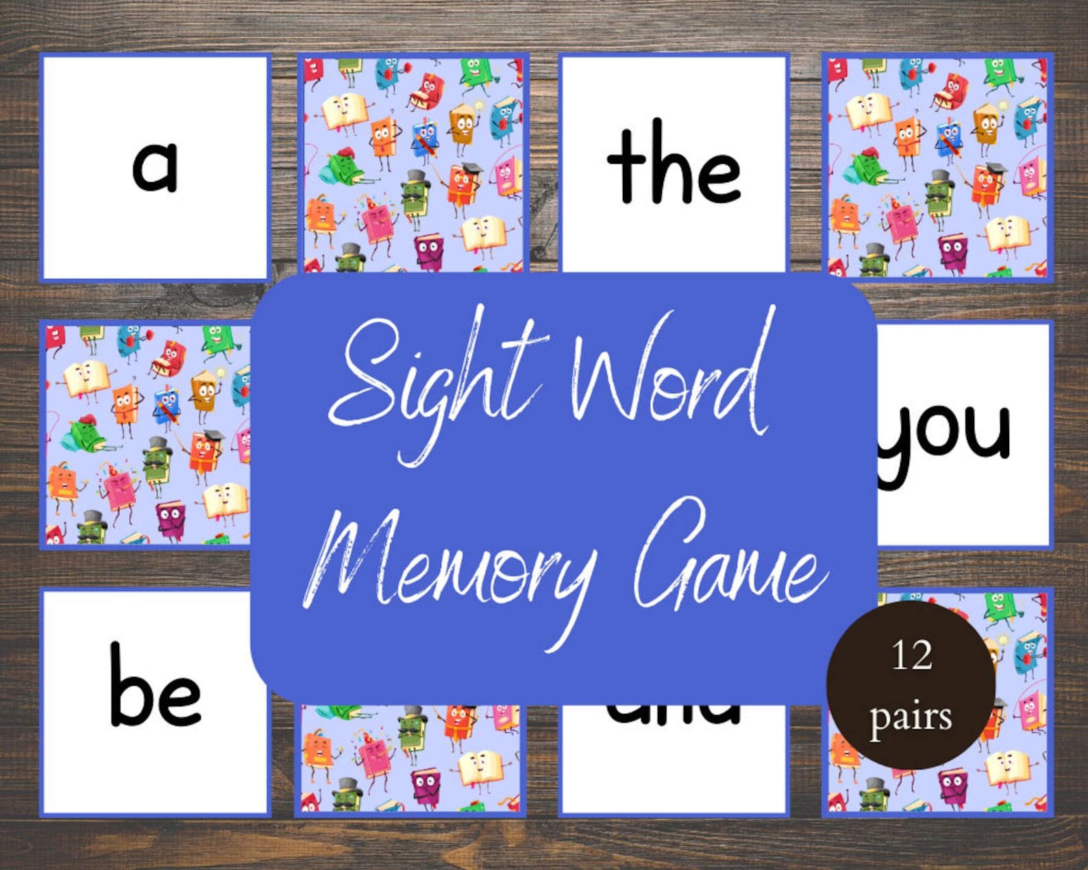 Sight Words Memory Game Set 1 for Kindergarten | Learn to Read Memory ...