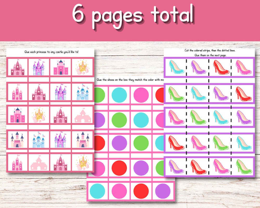 Princess Cutting Strips | Activities for Preschool Girl | 3 and 4 Year ...