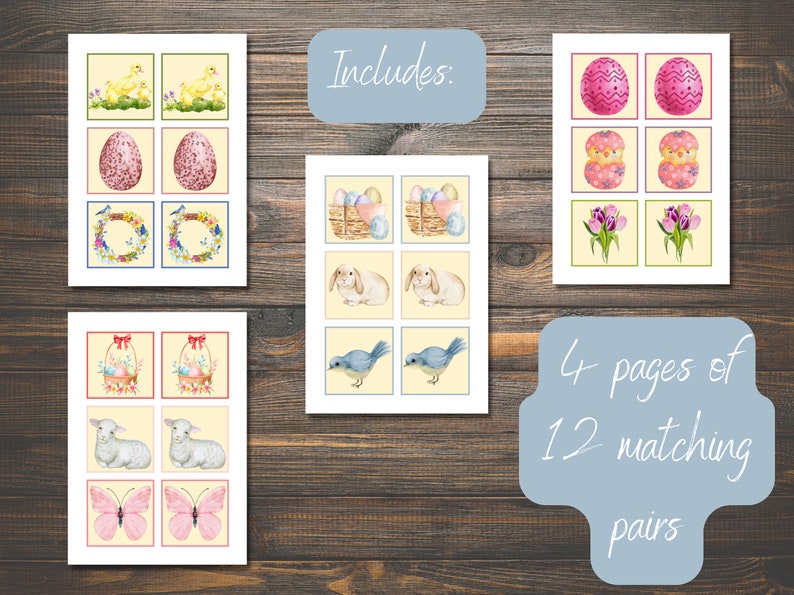 Preschool Easter Memory Game Printable DIY Memory Game Cards - Etsy