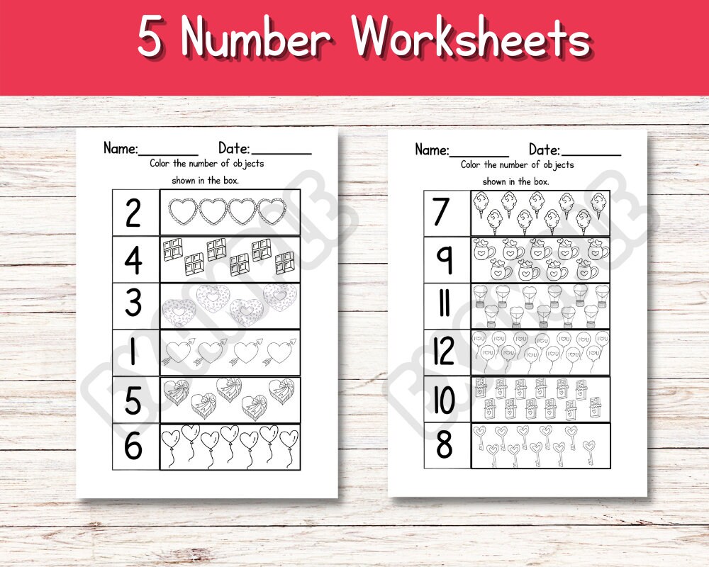 50 Pages of Valentine's Day Worksheets | Cut and Paste | for Preschool ...