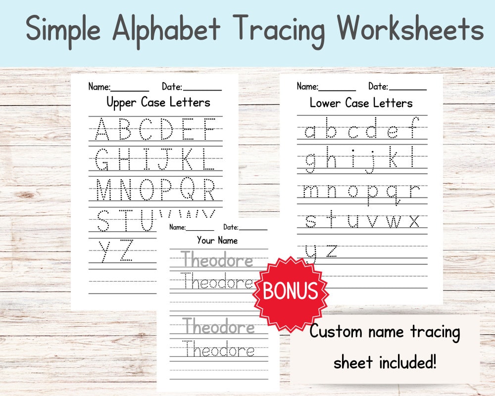 Custom Alphabet Tracing Sheet for Kindergarten and Preschool Classrooms ...