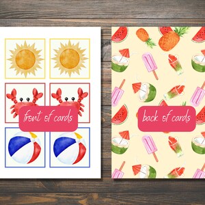 Printable Preschool Summer Memory Game | Summer Activities for Toddlers ...