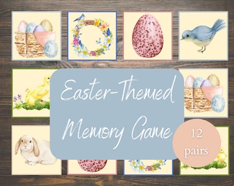 Easter Egg Memory Game Printable DIY Memory Game Cards Easter Gifts for ...