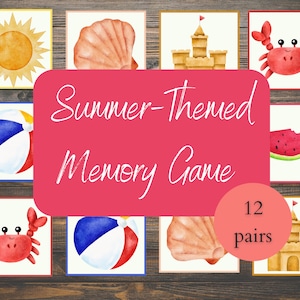 Printable Preschool Summer Memory Game | Summer Activities for Toddlers ...