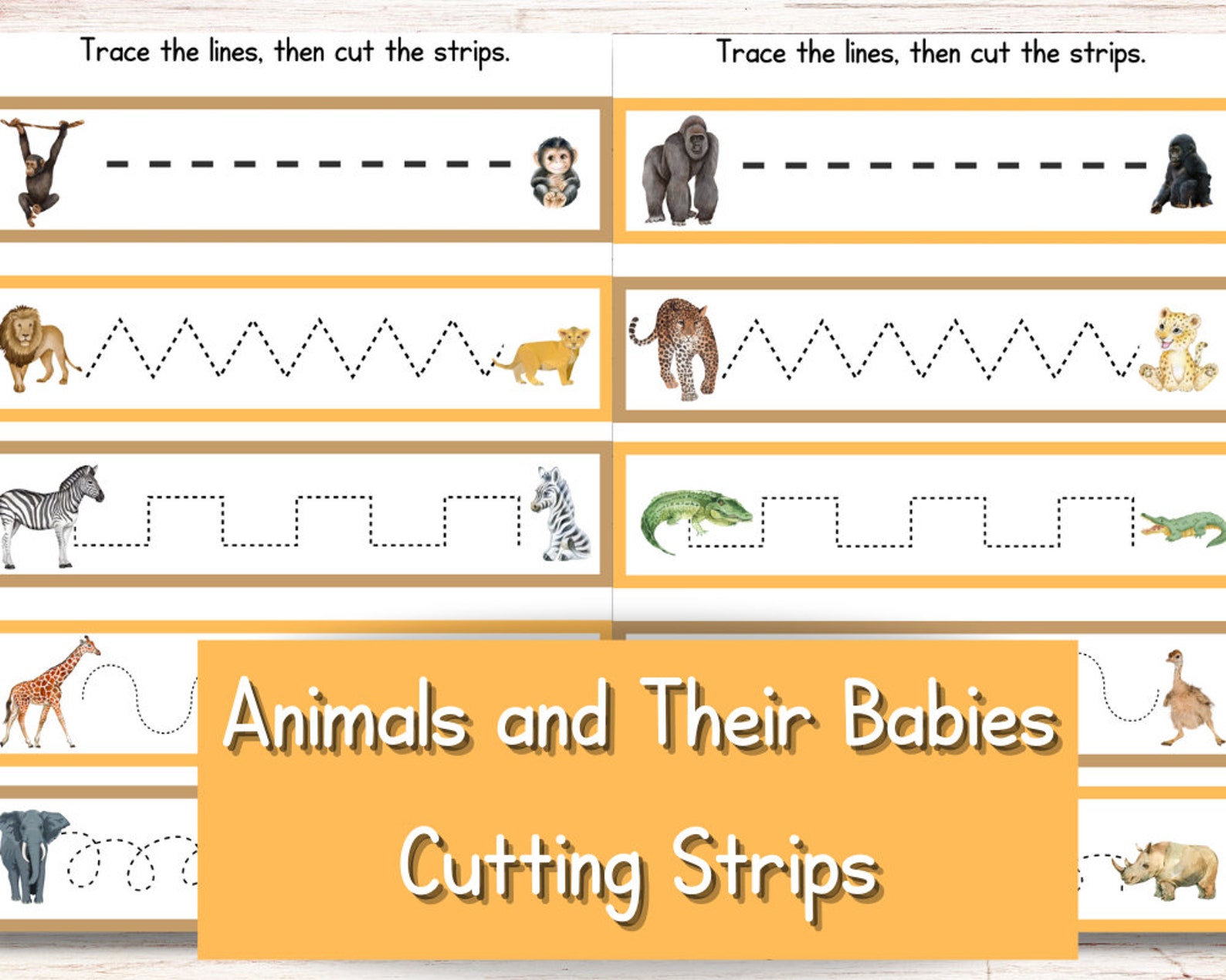 Montessori Inspired Preschool Cutting Strips Early Scissor Skills ...