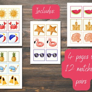 Printable Preschool Summer Memory Game | Summer Activities for Toddlers ...